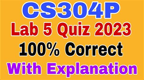 Cs304p Lab 5 Quiz Spring 2023 Cs304p Lab 5 Quiz Solution 2023 Youtube