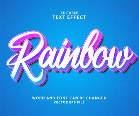 Artstation 3d Rainbow Text Effects Eps Template File Artworks