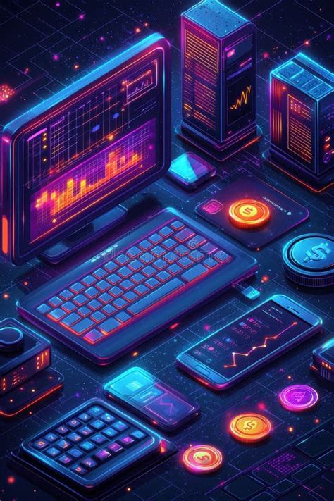 Colorful Futuristic Digital Dashboard With Charts And Graphics On Screens Stock Image Image Of