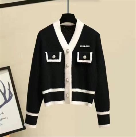 Комплект одежды Женский Miu Miu Повседневный черный размер 50 Хлопок рост 150 180 Карманы