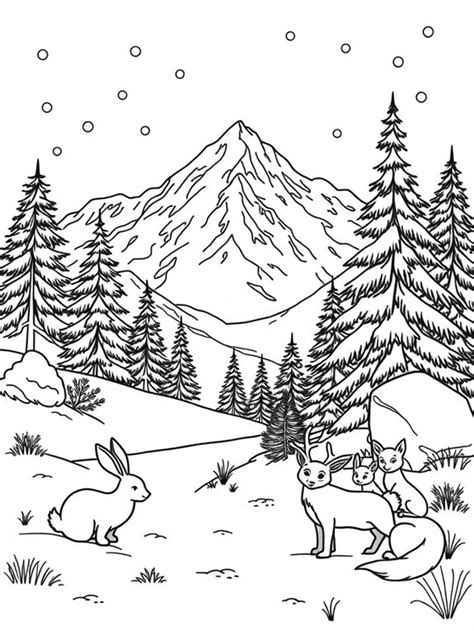 12 Free Printable Snowy Mountain Coloring Pages For Fun
