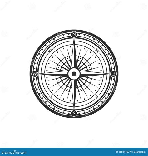 Rose Of Winds Nautical Compass Navigator Stock Vector Illustration Of Adventure Journey