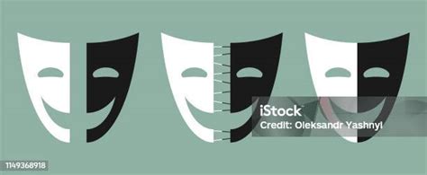 연극 마스크 아이콘입니다 마스크의 두 파티 선과 악 흑인과 백인 사이의 투쟁의 과정 디자인 웹에 대 한 벡터 일러스트 레이 션 마임에 대한 스톡 벡터 아트 및 기타 이미지