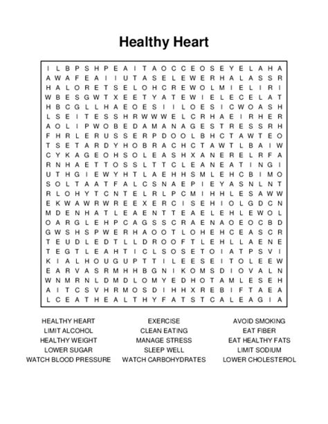 Healthy Heart Word Search