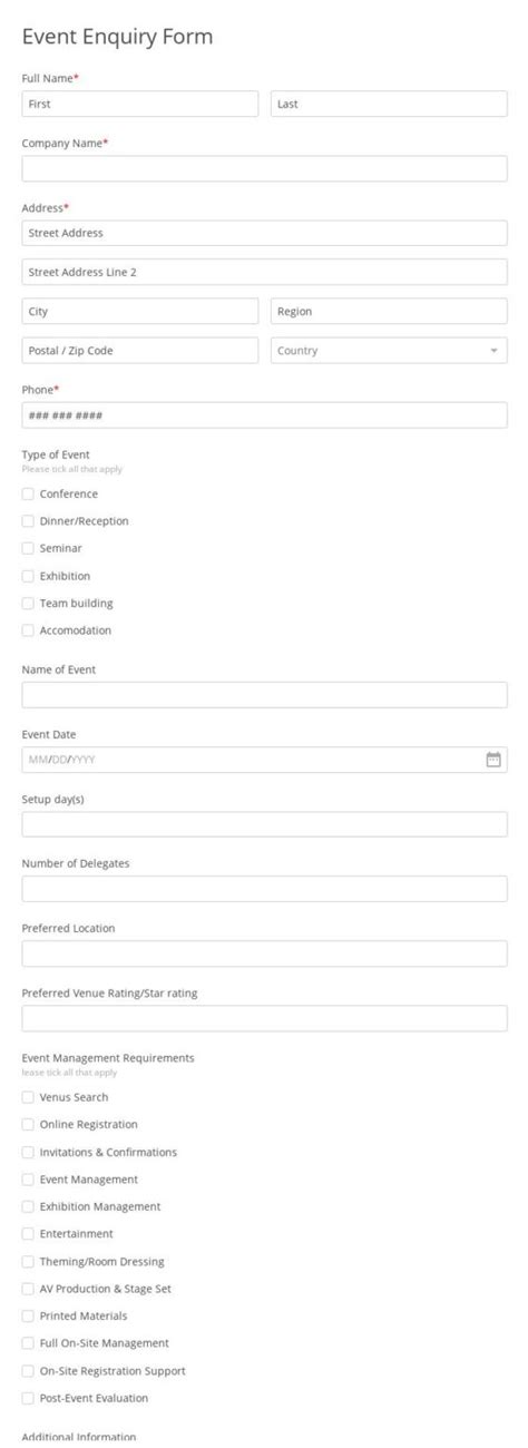 Enquiry Form Template Online And Free 123 Form Builder