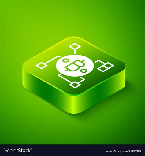 Isometric Blockchain Technology Bitcoin Icon Vector Image