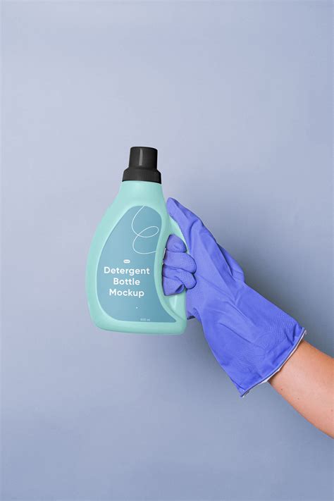 Detergent Bottle With Hand Free Mockup Free Mockup World