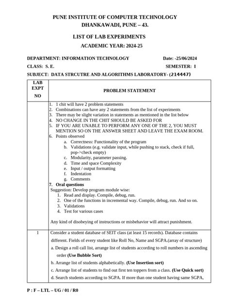 Dsal Orientation For Practical Examination Pdf Queue Abstract Data Type Algorithms And