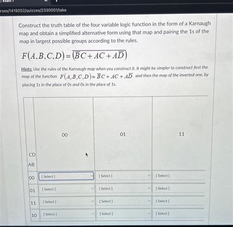 Solved Obtain A Simplified Alternative Form Of The Boolean