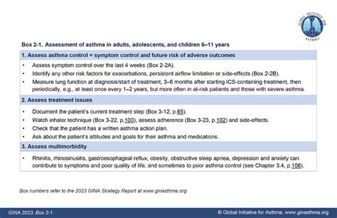 Gina Recommends Assessing Asthma Control In Two Domains They Are Symptom Control And Risk