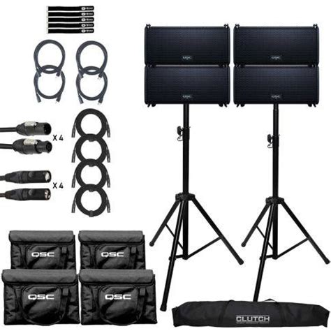4x QSC LA108 8 Line Array Speakers With Tote Bags IDJNOW