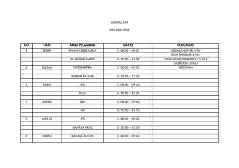 Jadwal Um Pdf