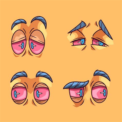 Hand Getekend Rode Ogen Cartoon Afbeelding Gratis Vector