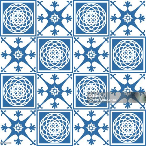 Azulejo 사각형 세라믹 스페인어 타일 복고풍 기하학적 벡터 일러스트 레이 션 0명에 대한 스톡 벡터 아트 및 기타 이미지