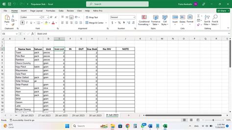 Entry Data Excel