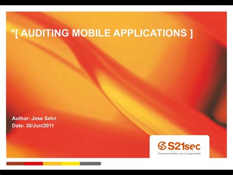 Auditing Mobile Apps Ppt