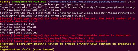 Error In Setting Up Isaac Gym In CPU Isaac Gym NVIDIA Developer Forums