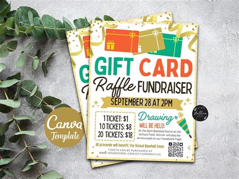 Editable T Card Raffle Fundraiser Flyer Split The Pot Raffle