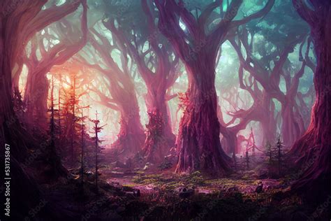 Feywild Magical Forest Dungeons And Dragons Adventuring Concept Art