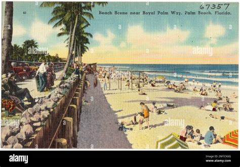 Beach Scene Near Royal Palm Way Palm Beach Florida Beaches Tichnor