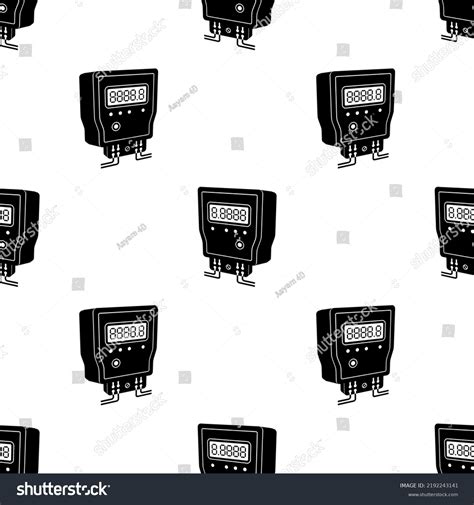 Electric Meter Icon Seamless Pattern Electricity Stock Vector Royalty Free 2192243141