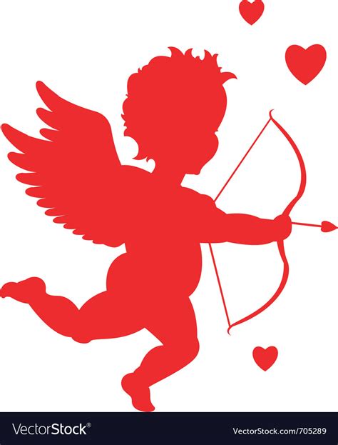 Red Cupid Silhouette Royalty Free Vector Image
