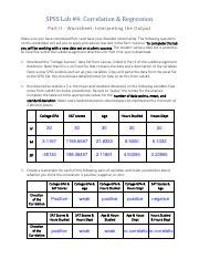SPSS Lab Correlation Regression Analysis Course Hero