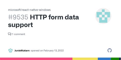 Form Data Support · Issue 9535 · Microsoftreact Native Windows · Github