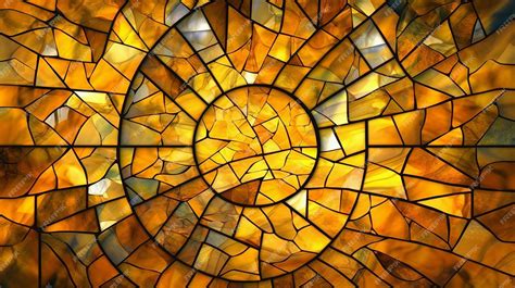 Premium Photo Yellow Stained Glass Panel Metal Background Gold