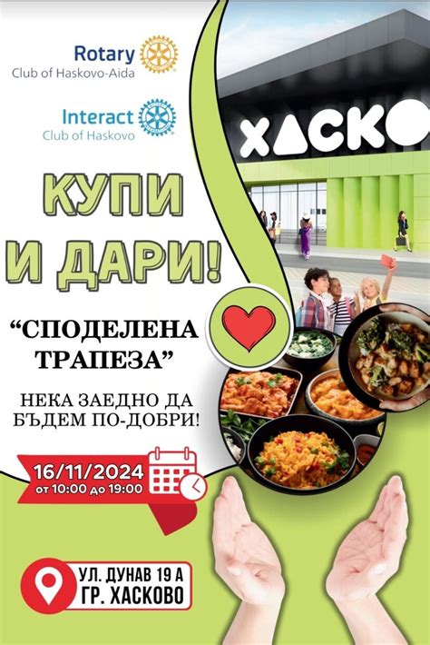 Интеракт клуб Хасково и Ротари клуб Хасково Аида с дарителска акция за хора в нужда Haskovo Net