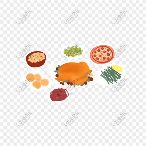 추수 감사절 저녁 식사 터키 만화 일러스트 레이션 Png 일러스트 무료 다운로드 Lovepik