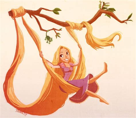 Rapunzel Swinging On Her Hair Disney Fan Art Disney Art Disney