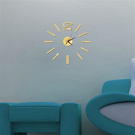 Wall Clock Modern Diy Analog 3d Mirror Surface Lar Vicedeal