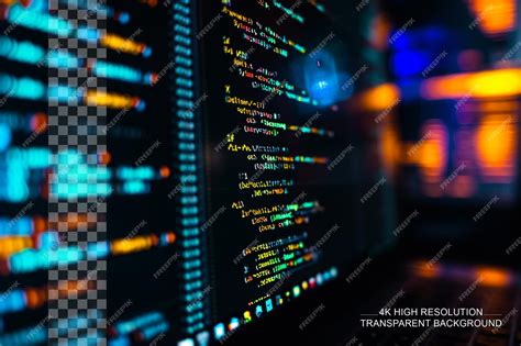Premium Psd Close Up Of Monitor Displaying Source Code Coding Program
