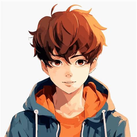 Jovem Desenho De Ilustra O Vetorial De Personagem De Estilo Anime Manga Anime Boy Vetor Premium