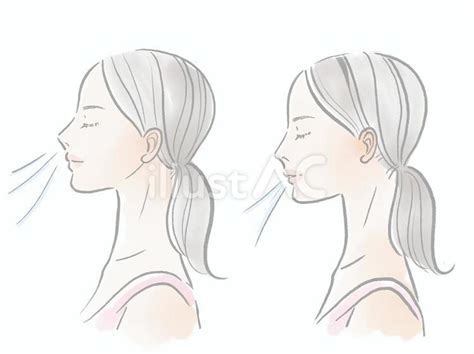 深呼吸をしている女性 2イラスト No 24136959｜無料イラスト・フリー素材なら「イラストac」