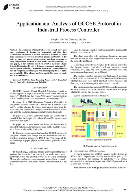 Pdf Application And Analysis Of Goose Protocol In Industrial Process Controller