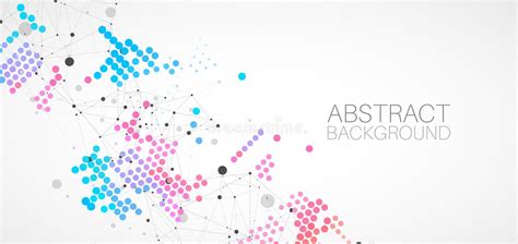 Modern Geometrical Circle Abstract Background Geometric Pattern In Halftone Style With Plexus