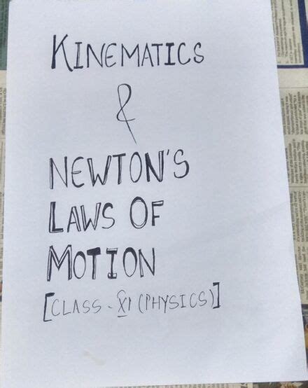 Physics Class Kinematics Nlm Notes Pdf Artofit