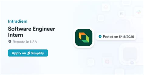 Software Engineer Intern Intradiem Simplify Jobs