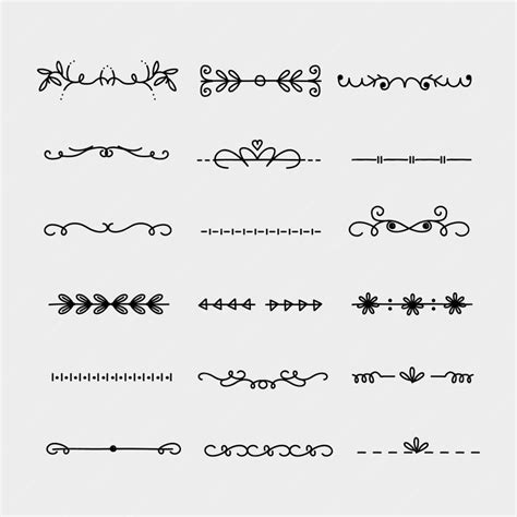 손으로 그린 장식 분배기 팩 무료 벡터