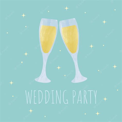 샴페인 두 잔 벡터 일러스트 레이 션 프리미엄 벡터