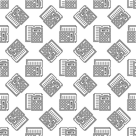Premium Vector Book And Calculator Vector Math Concept Outline Seamless Pattern