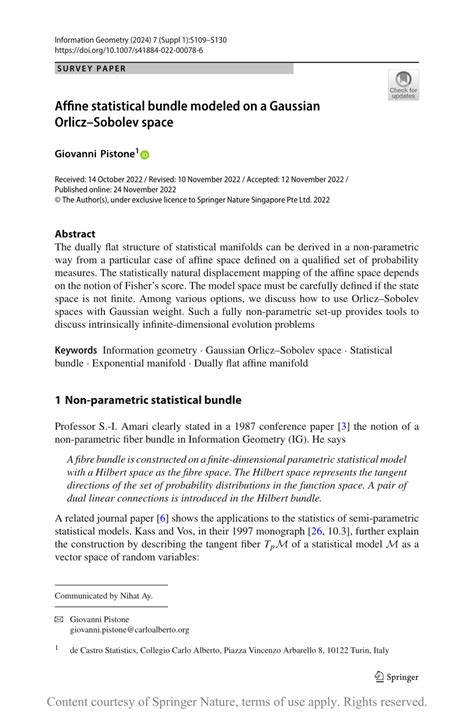 Affine Statistical Bundle Modeled On A Gaussian Orliczsobolev Space