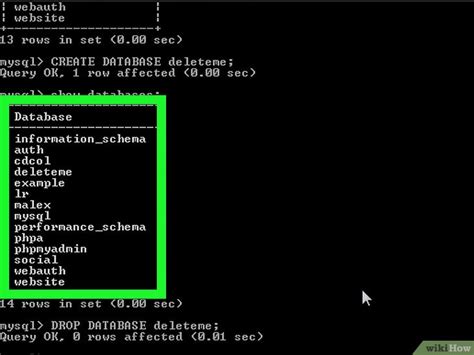 Cómo eliminar una base de datos de MySQL con imágenes