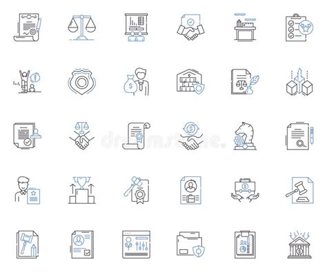 Rulebook Line Icons Collection Guidelines Regulations Directions Procedures Code System