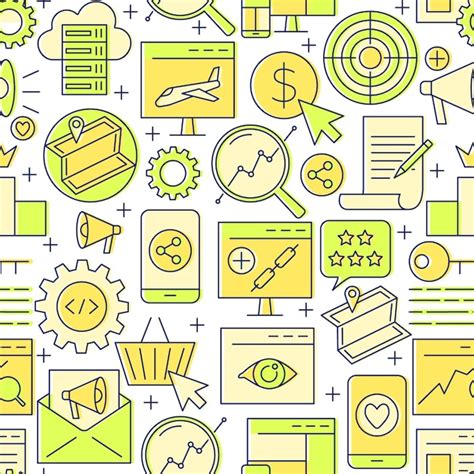 Premium Vector Search Engine Optimization Seamless Pattern