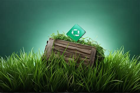 Recycling Recycling On Grass Sign Background High Resolution