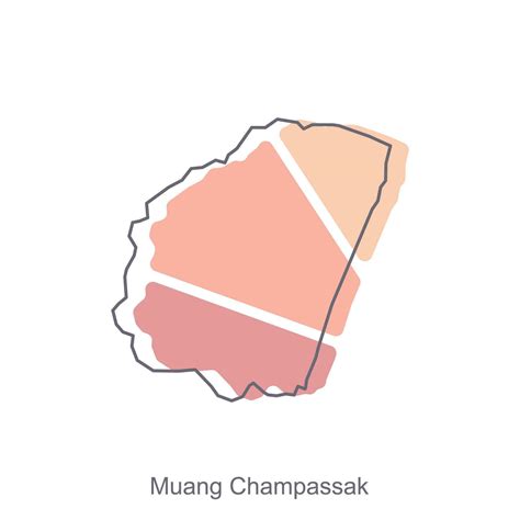 Map Of Muang Champassak Modern Outline Vector Map Of Laos Illustration