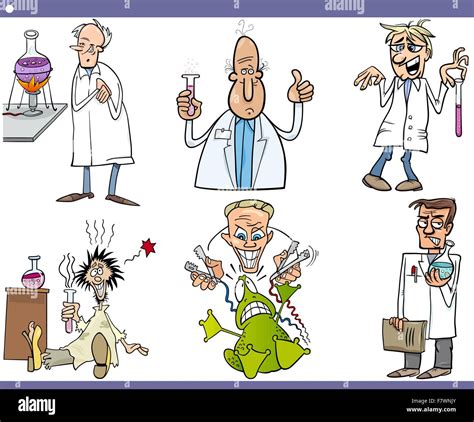 Scientists Characters Cartoon Set Stock Vector Image And Art Alamy